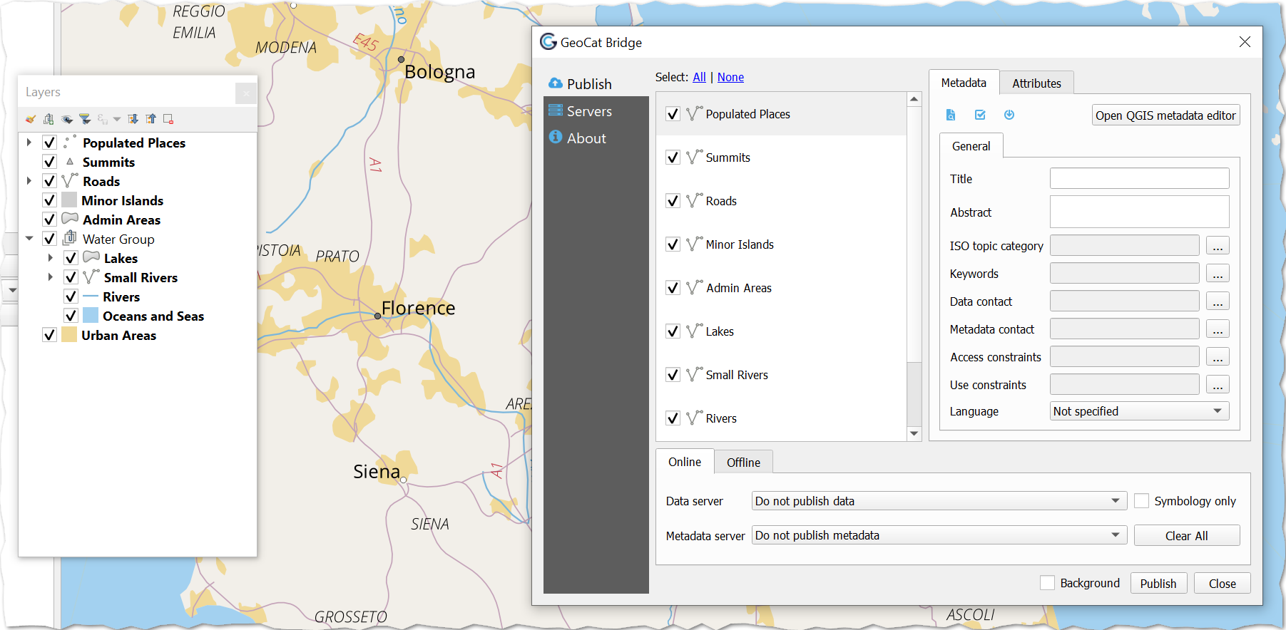 Quickstart Tutorial — GeoCat Bridge for QGIS 4.4.1 documentation