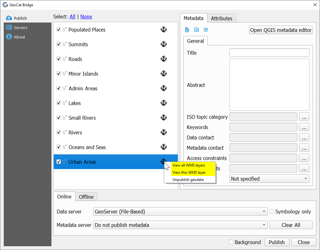 Quickstart Tutorial — GeoCat Bridge for QGIS 4.4.1 documentation